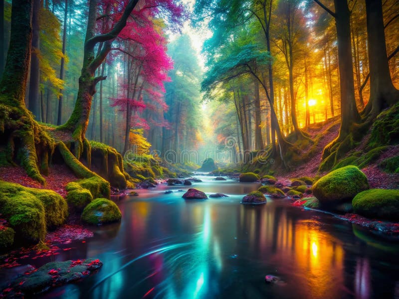Enchanted Forest Escapade 8K Digital Art Showcase of an XRay River ...