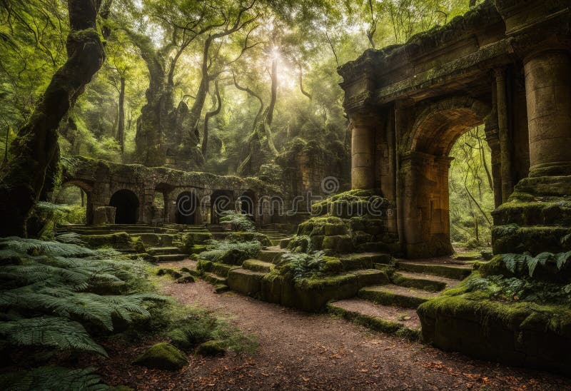 An Enchanted Forest Filled with Magical Creatures and Ancient Ruins ...