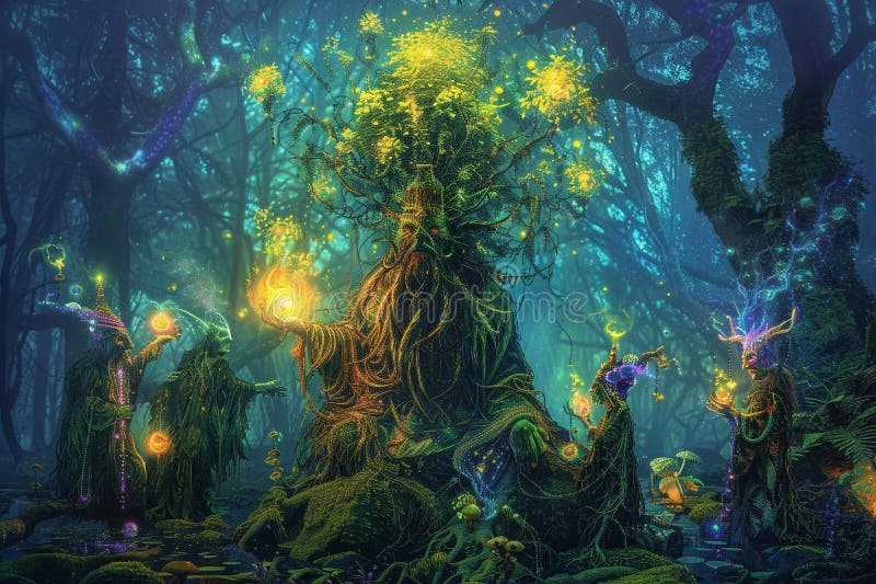 Enchanted Forest Gathering stock image. Image of digital - 332289631