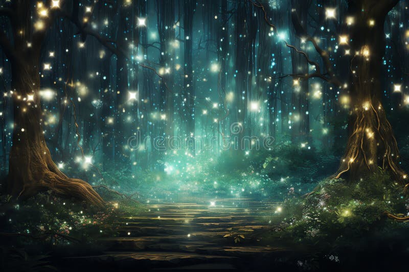 Enchanted Forest Glitter Texture Stock Illustration - Illustration of ...