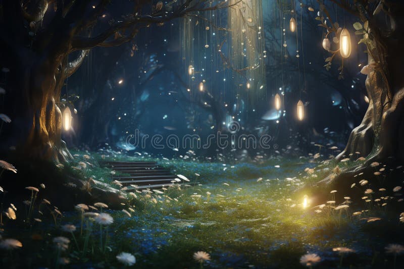 Enchanted Forest Glitter Texture Stock Illustration - Illustration of ...