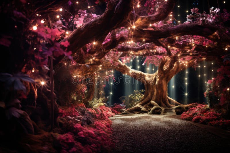Enchanted Forest Illuminated by Mesmerizing Glowing Lights in the ...