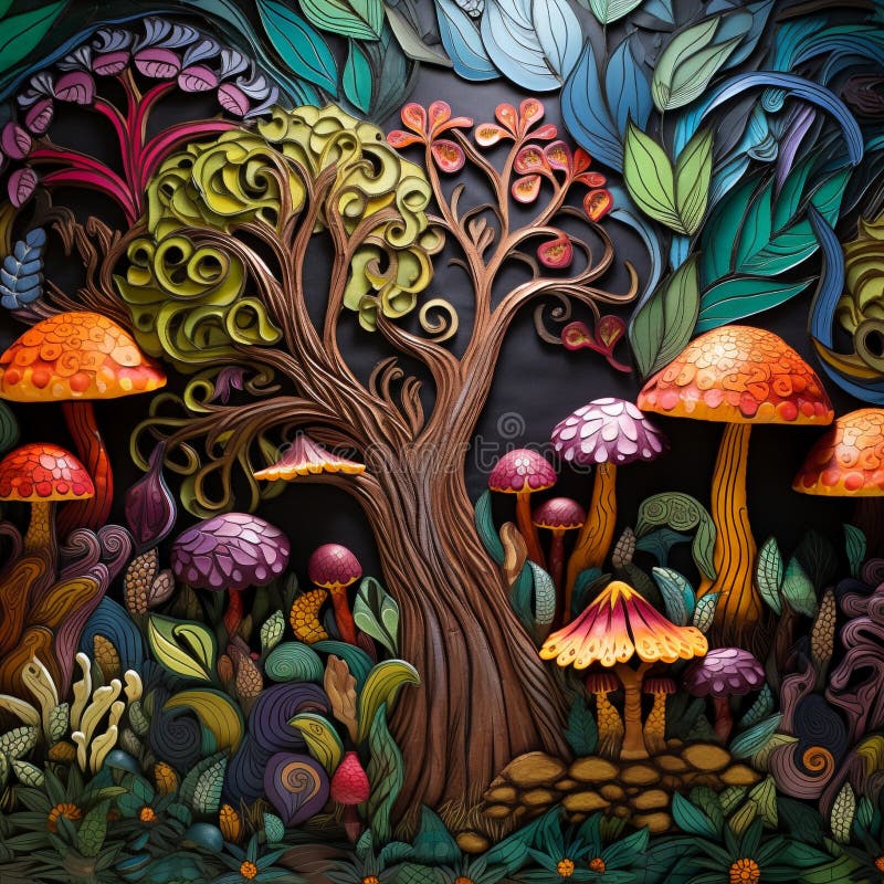 Enchanted Forest Made of Whimsical Leather Textures Stock Photo - Image ...