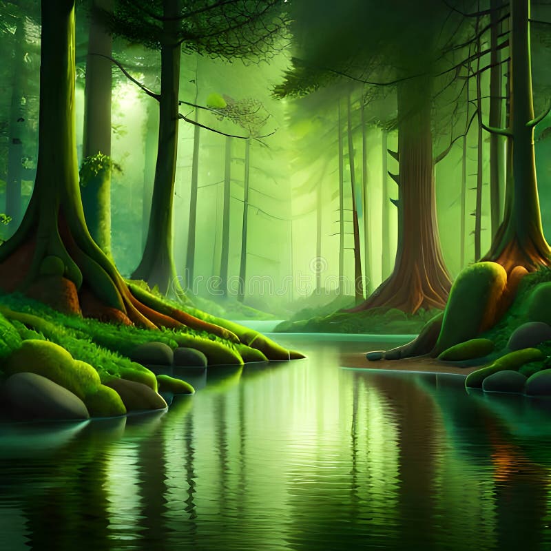 Enchanted Forest a Magical Abstract Render of a Mystical Realm ...