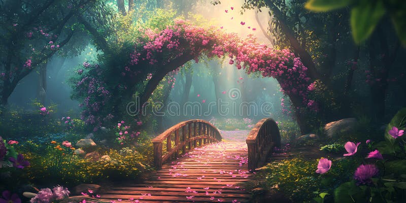Enchanted Forest Magical Backgrounds Fantasy Nature Scenery Stock ...