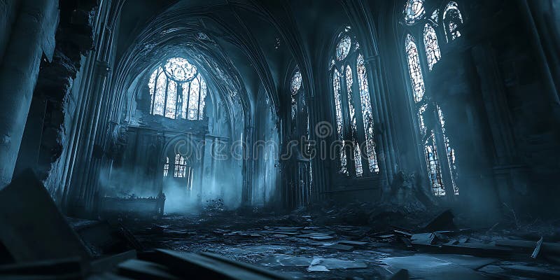 Enchanted Forest Night Scene Dark Fantasy Background Stock Illustration ...