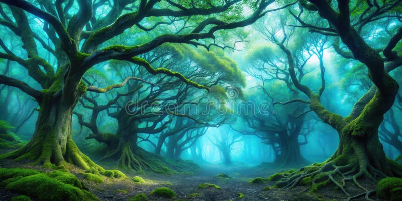 Enchanted Forest Path a Mystical Journey through Ancient Trees Cloaked ...