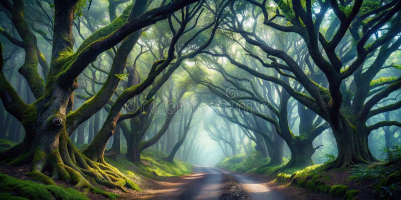 Enchanted Forest Path a Mystical Journey through Ancient Trees and ...