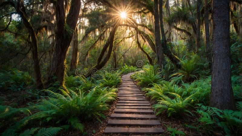 Enchanted Forest Pathway: a Serene Journey through Nature S Magic Stock ...