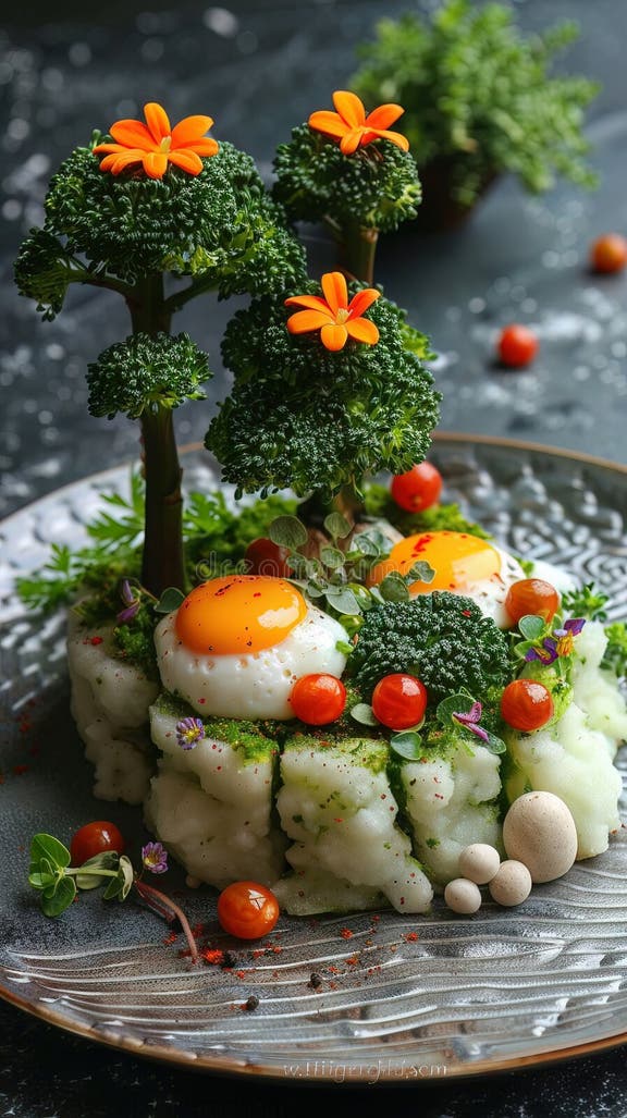 Enchanted Forest on a Plate with Broccoli Trees and Mashed Potato ...