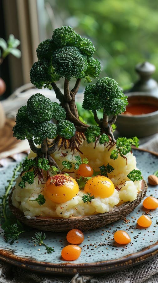 Enchanted Forest on a Plate with Broccoli Trees and Mashed Potato ...