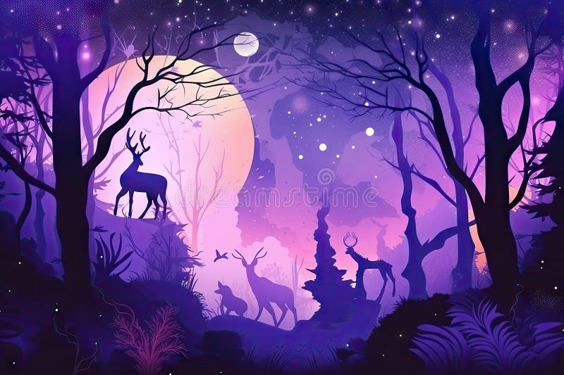 Moon Forest Magical Ai Stock Illustrations – 1,869 Moon Forest Magical ...