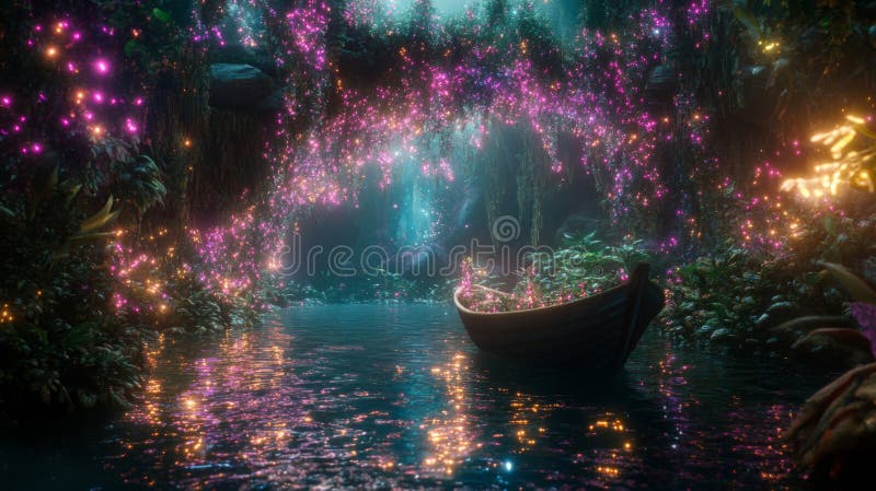 Enchanted Forest River: a Magical Boat Journey through Glowing Lights ...