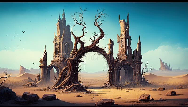 Enchanted Forest Scene, Made with Generative AI Stock Illustration ...