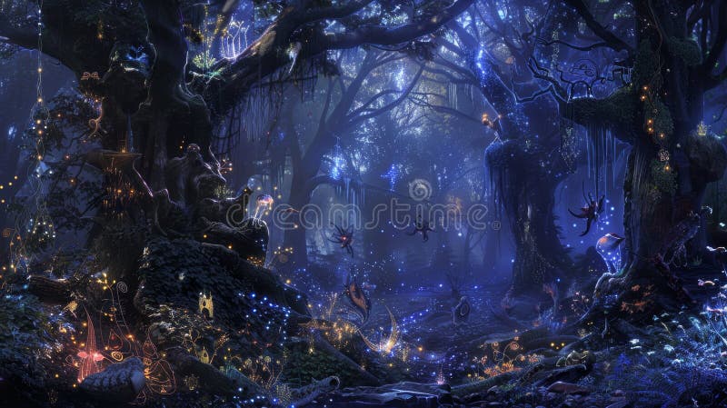Enchanted Forest Scene with Mystical Creatures and Magical Ambiance ... Enchanted Forest Scene with Mystical Creatures and Magical Ambiance ...