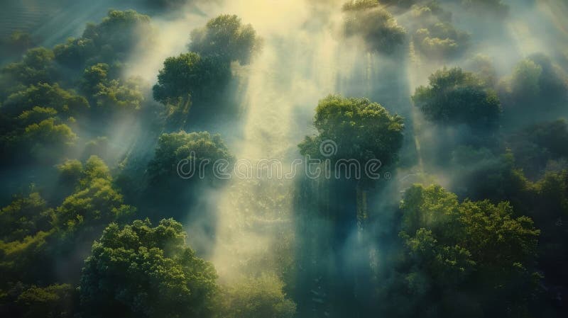 Enchanted Forest Scene with Mystical Sunrays. Stock Image - Image of ... Enchanted Forest Scene with Mystical Sunrays. Stock Image - Image of ...