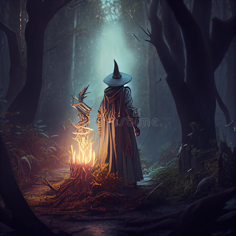 Enchanted Forest Spellcasting with Hyperrealistic Witch, Made with ...