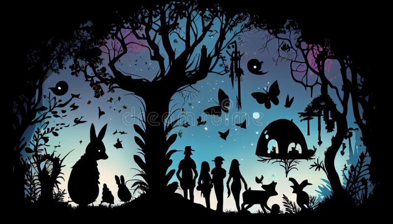 Enchanted Forest with Talking Animals, Made with Generative AI Stock ...