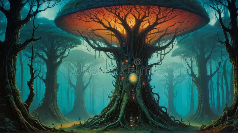 Enchanted Forest with Talking Trees and Playful Sprites Stock ...