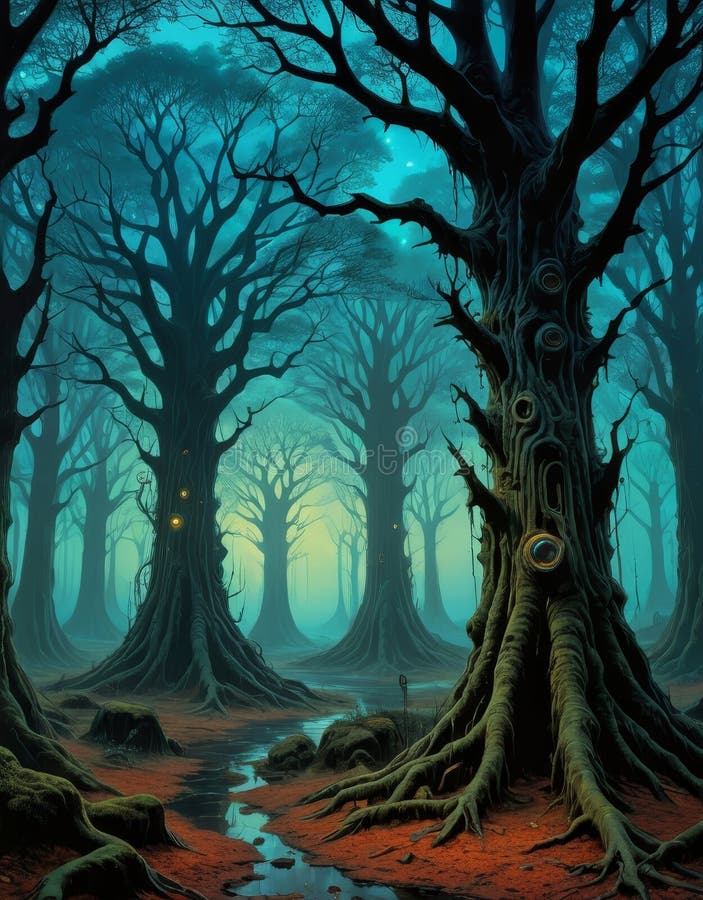 Enchanted Forest with Talking Trees and Playful Sprites Stock ...