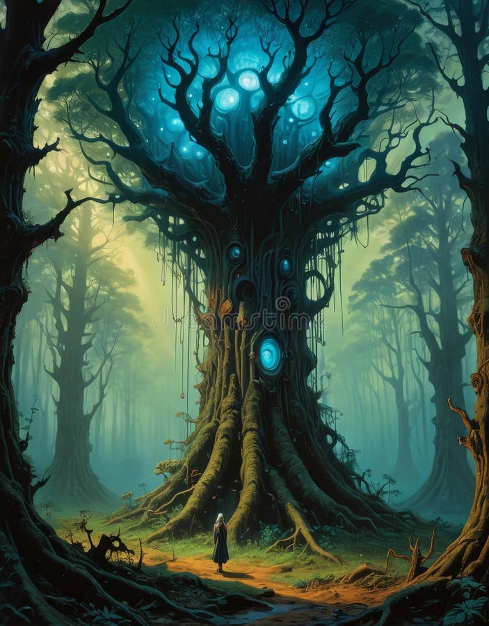 Enchanted Forest with Talking Trees and Playful Sprites Stock ...