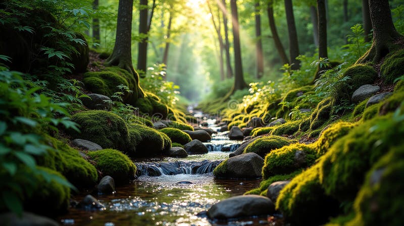 Enchanted Forest Trail Discovery Stock Illustration - Illustration of ...