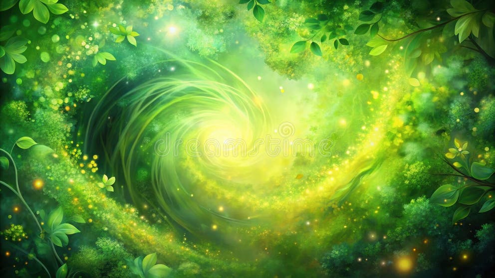 Enchanted Forest Vortex a Whirlwind of Lush Greenery and Sparkling ...