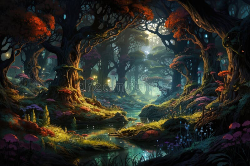 Enchanted Forests with Sentient Talking Trees - Generative AI Stock ...