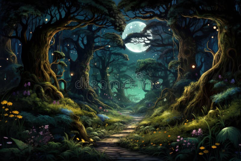Enchanted Forests with Sentient Talking Trees - Generative AI Stock ...