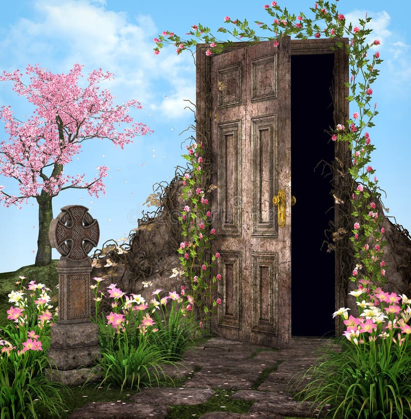 Enchanted door stock illustration. Illustration of seasonal - 19008802