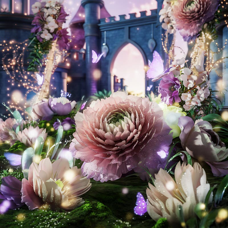 Enchanted Garden Floral Background â€ Magical Nature Design Stock ...