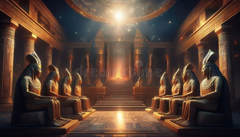 Enchanted Gathering in an Ancient Temple Stock Image - Image of ...
