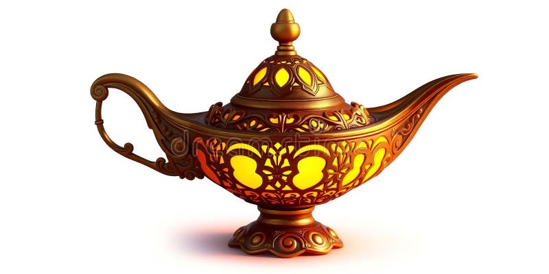 Enchanted Genie Lamp a Glowing Antique Design Template for Magical ...