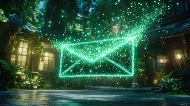 Enchanted Glowing Envelope in a Magical Forest Setting Stock Photo ...