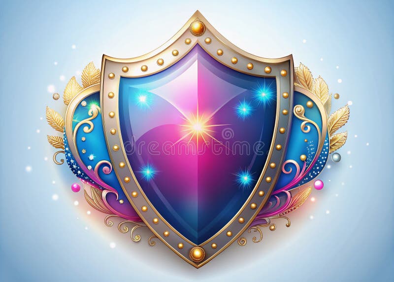 Enchanted Gradient Shield Clipart: a Long Exposure Design Element for ...