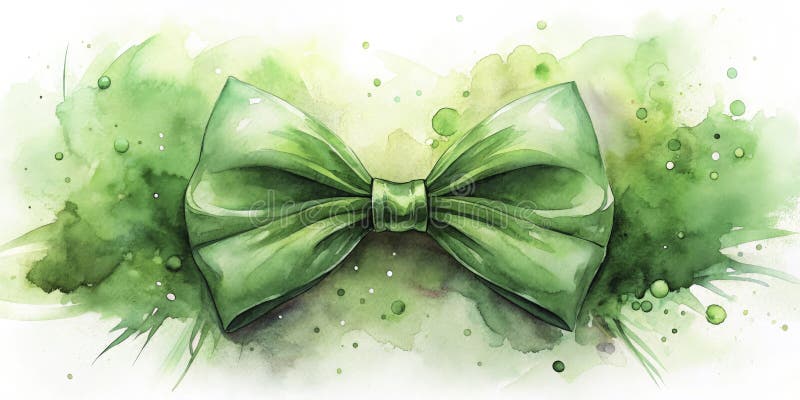 Enchanted Green Bow Watercolor a Surreal Visual Feast for Generative AI ...