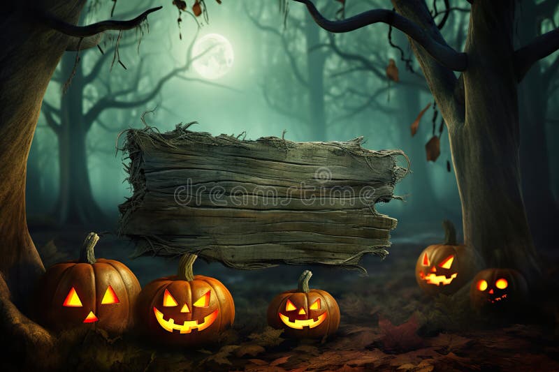 Enchanted Halloween Delight Forest Pumpkins in Captivating Design ...