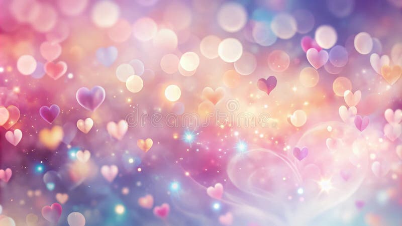 Enchanted Heartscape a Dreamy Background of Soft Pastel Hearts and ...