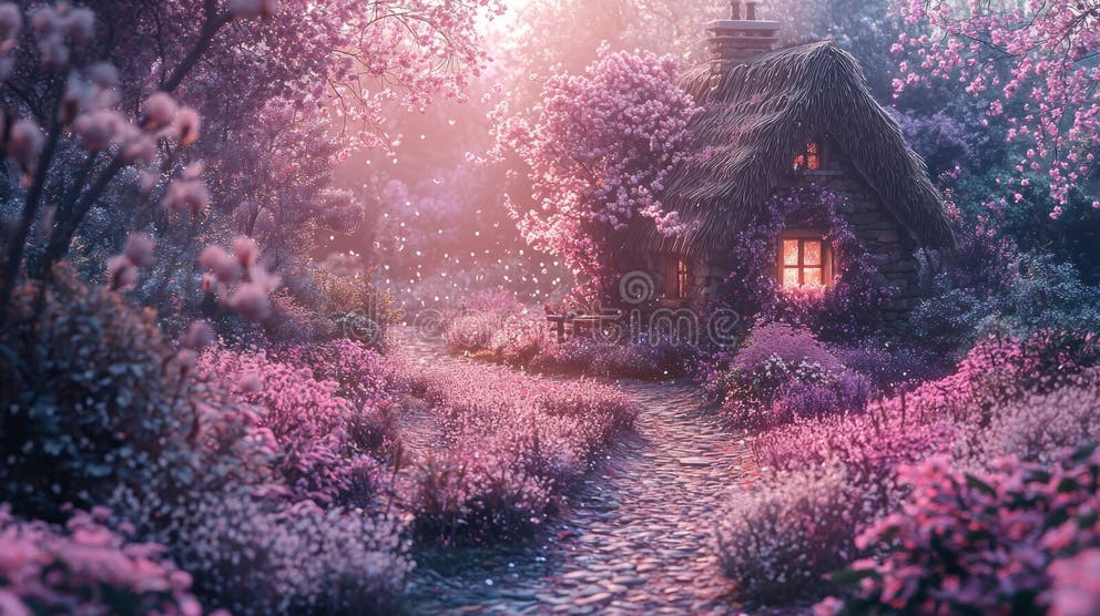 Enchanted House in a Magic Garden Stock Photo - Image of home, romantic ...
