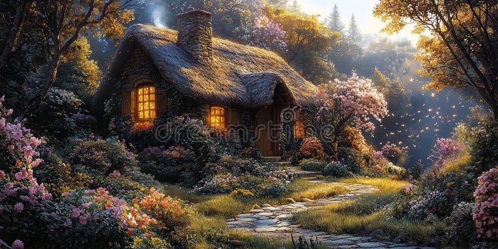 Enchanted House in a Magic Garden Stock Image - Image of dreamy, world ...
