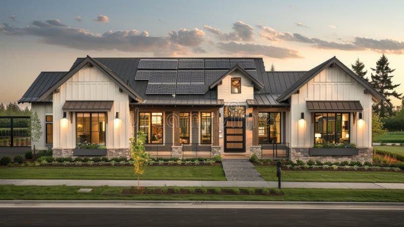 Enchanted House of Windows in a Meadow Stock Image - Image of home ...