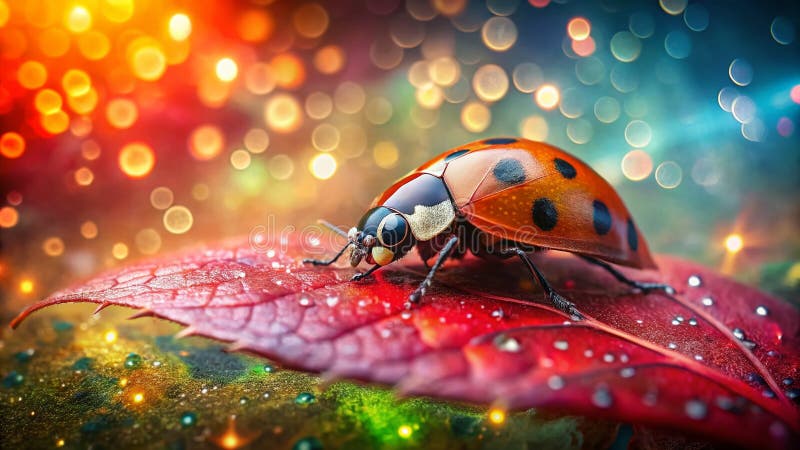 Enchanted Ladybug a Surreal Macro Exploration of a Vibrant Insect on a ...