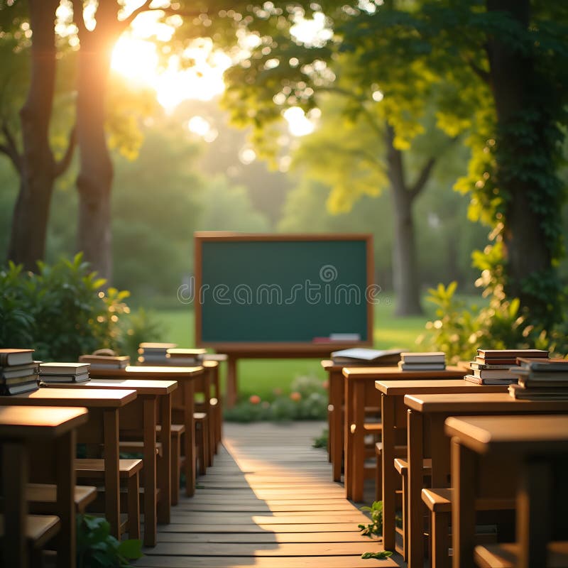 Enchanted Learning Haven a Sunlit Oasis of Knowledge and Nature Stock Illustration ...