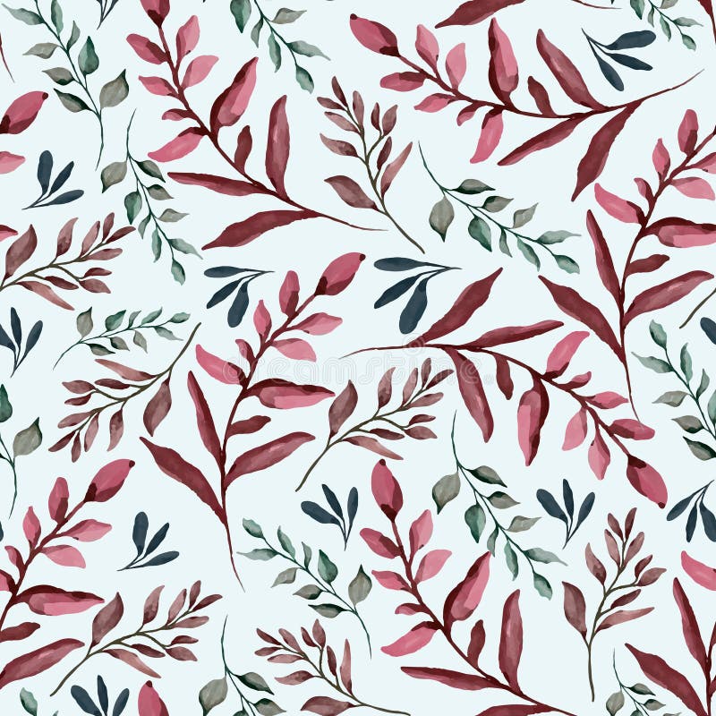 Enchanted Leave Watercolor Seamless Pattern for Background Stock ...