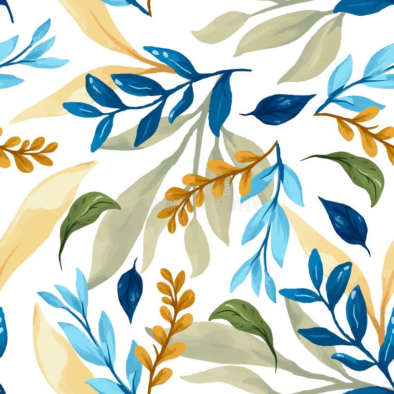 Enchanted Leave Watercolor Seamless Pattern for Background Stock ...