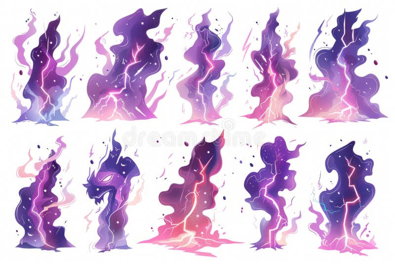 Enchanted Lightning, Light Effects of the Battle of Magicians on a ...