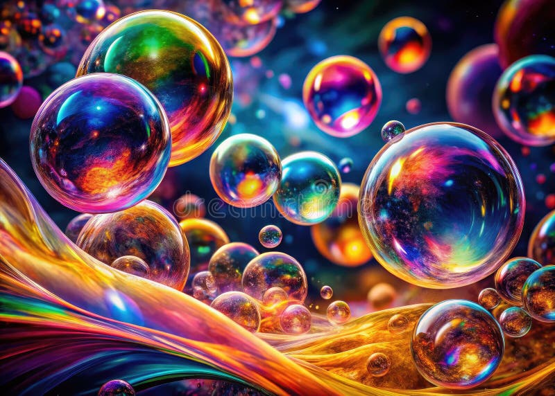 Enchanted Liquid Light AIGenerated Long Exposure Bubbles a Stunning ...