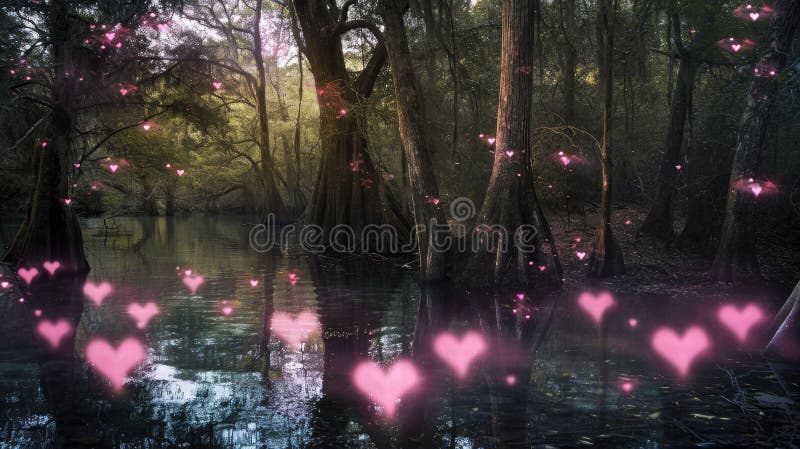 Enchanted Love Forest in Valentines Day Pragma Stock Image - Image of ...