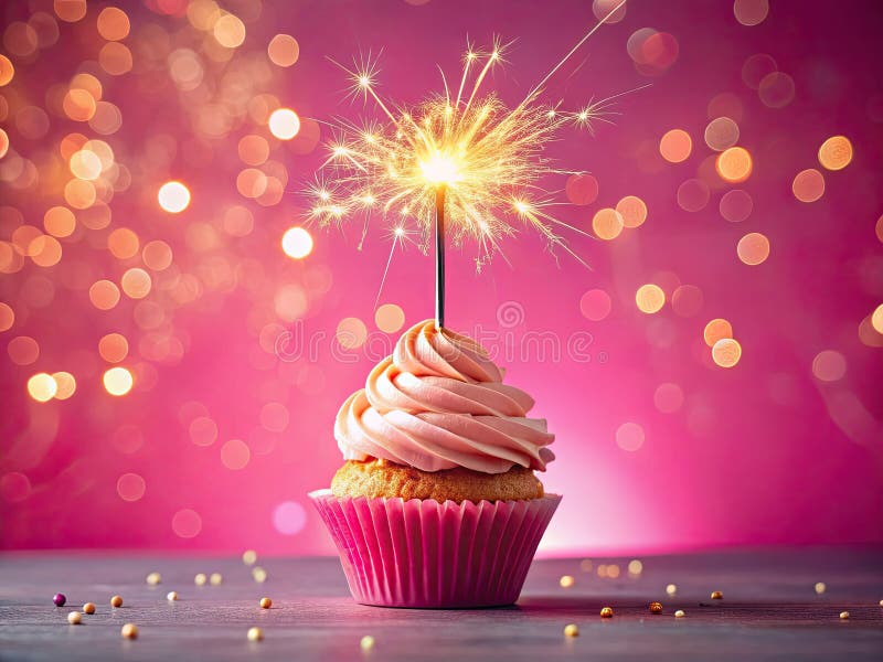 Enchanted LowLight Birthday Cupcake SparklerIgniting Deliciousness in ...