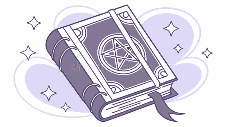 Enchanted Magic Book with Ribbon, Ancient Knowledge, Vector Design ...